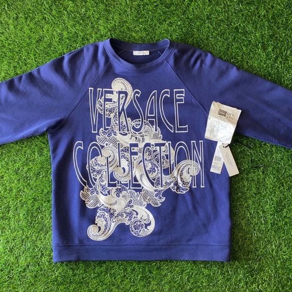 Versace Collection | Sweaters | Versace Collection Blue Sweater Dragon ...